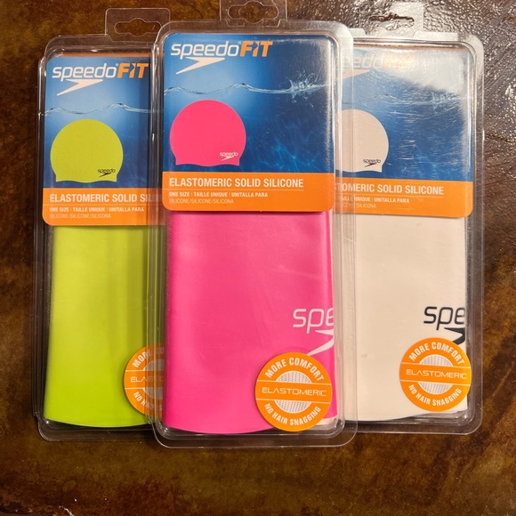 Speedo | Swim | Nwt Bundle Of Speedo Swim Caps | Poshmark